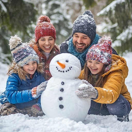 Free Family building snowman Image - Winter, Snowman, Family | Download ...