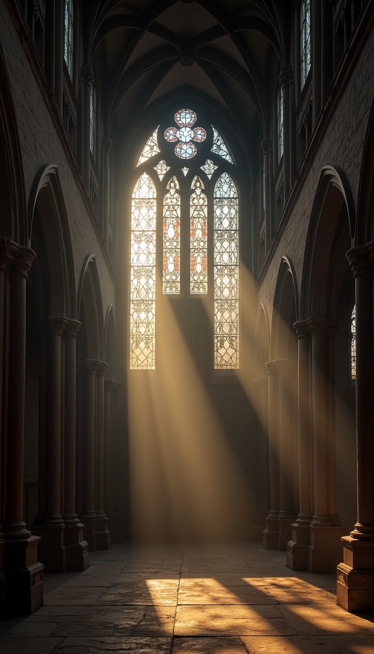 Free Illuminated Gothic Sanctuary Photo Cathedral Gothic Sunbeams