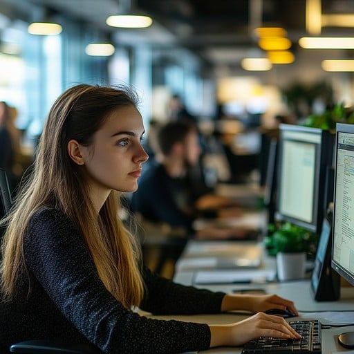 Free Focused office worker Image - Office, Woman, Computer | Download ...