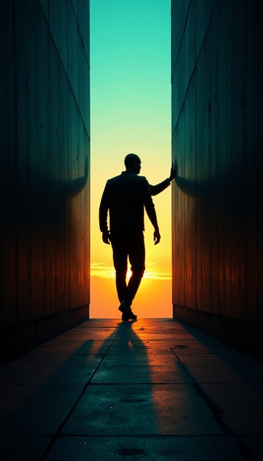 Free Journey Beyond Shadows Image Silhouette Pathway Transformation