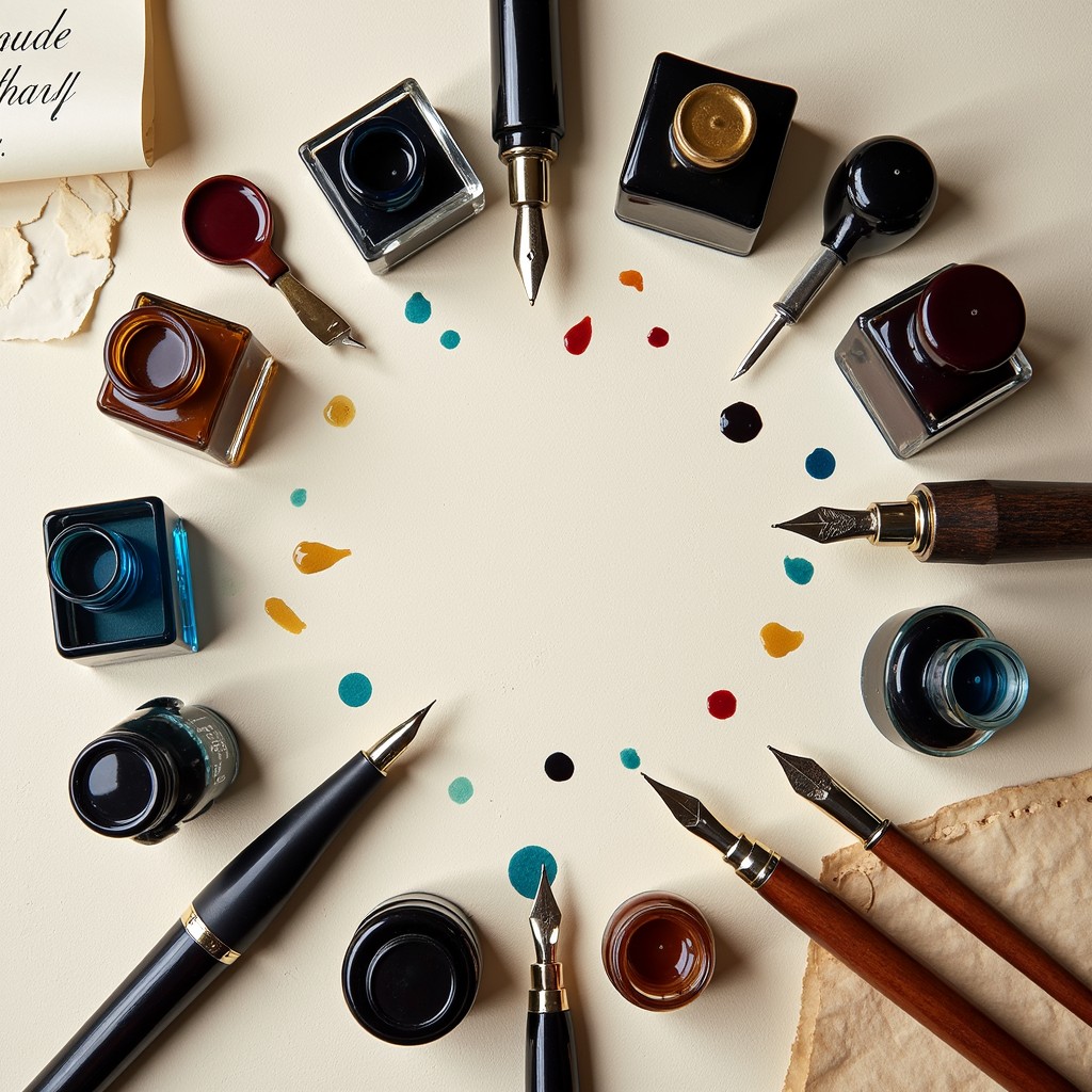 Free Circular Ink Collection Image - Calligraphy, Ink, Fountain ...