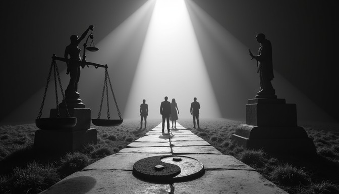 Free Moral Crossroads Illuminated Image - Justice, Silhouettes, Light ...