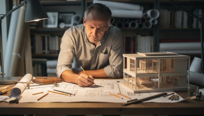 Free Architect At Work Image - Architect, Architecture, Blueprints ...