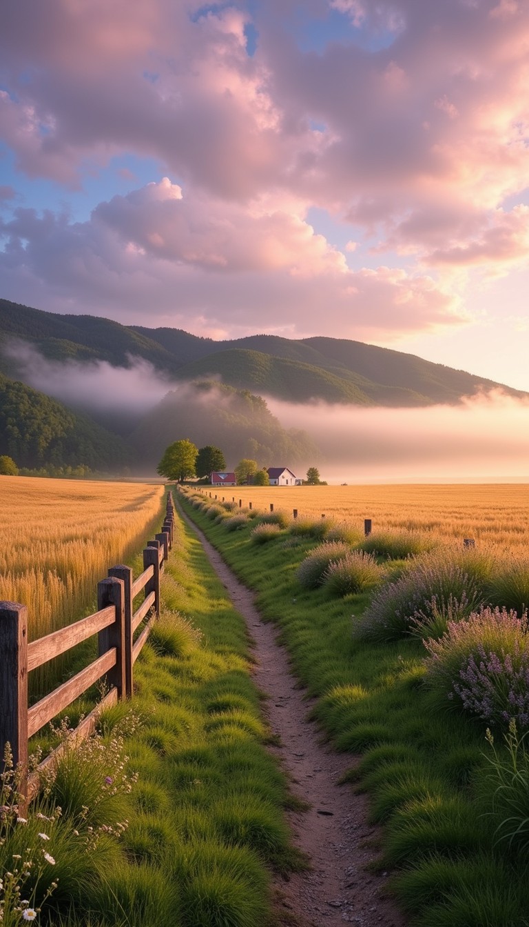 Free Golden Country Path Image - Countryside, Path, Fence | Download at ...