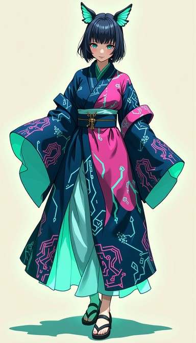 Free Cyber Kimono Fusion Image - Anime, Kimono, Futuristic | Download ...