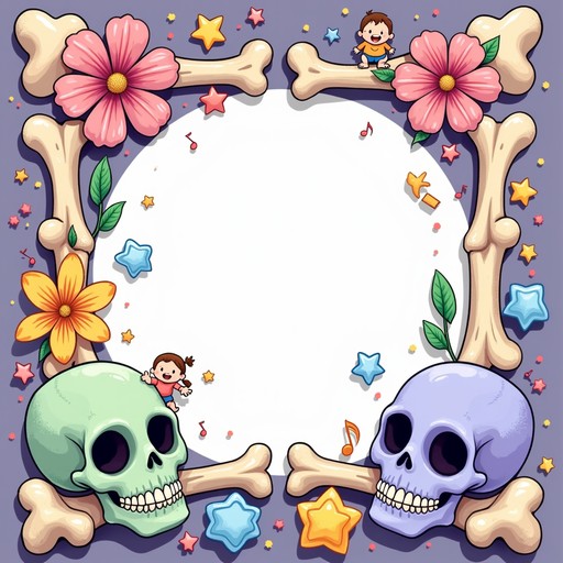 Free Playful Skull Frame Image - Skull, Bones, Cartoon | Download at ...