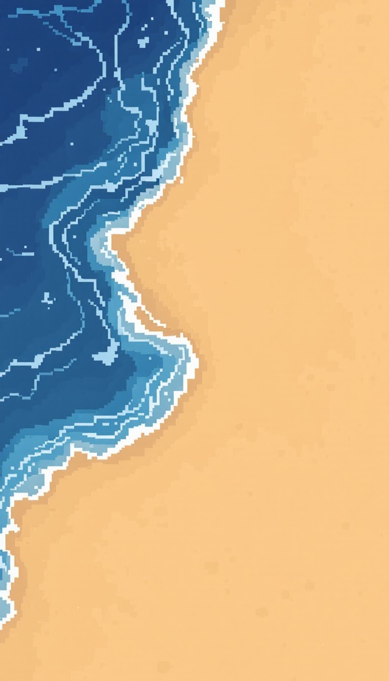 Free Waves Meet Sand Image - Waves, Beach, Pixel | Download at StockCake