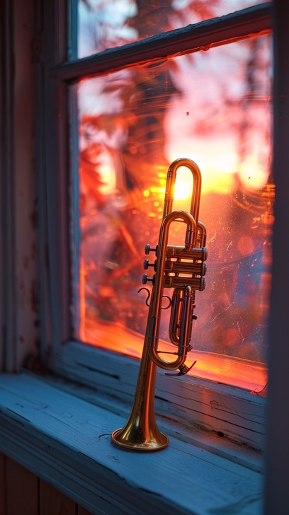 Free Sunset Trumpet Silhouette Image - Sunset, Trumpet, Window ...