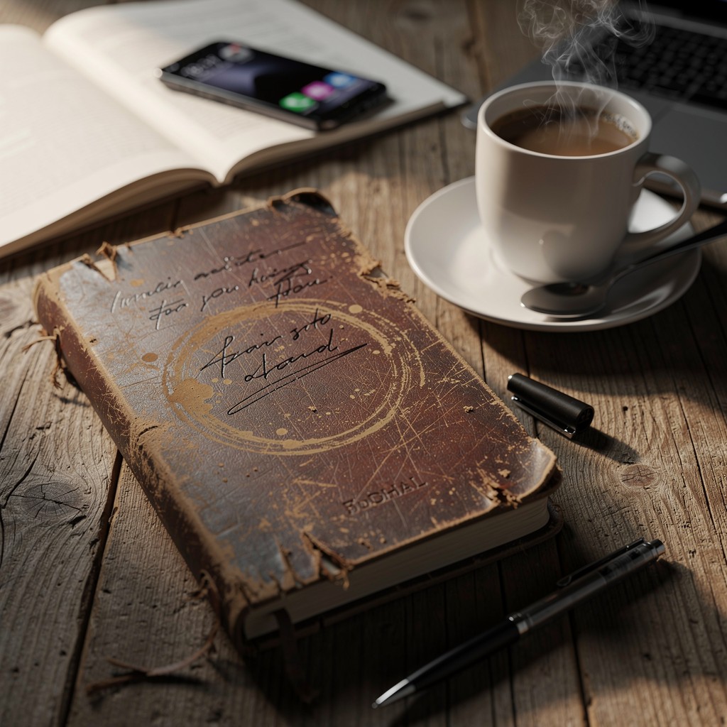 Free Writer's Daily Grind Image - Notebook, Leather, Coffee | Download ...