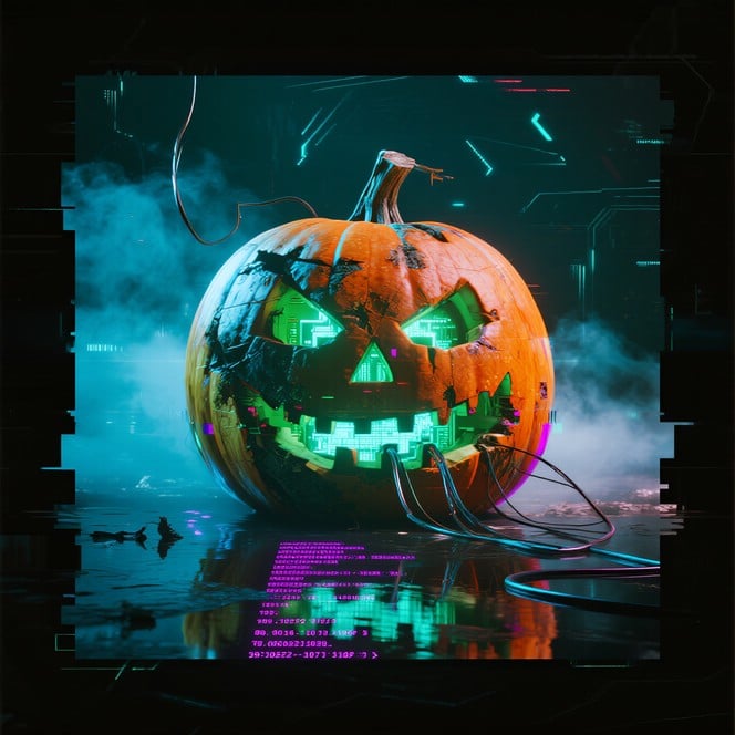 Free Techno Pumpkin Glitch Image | Download at StockCake