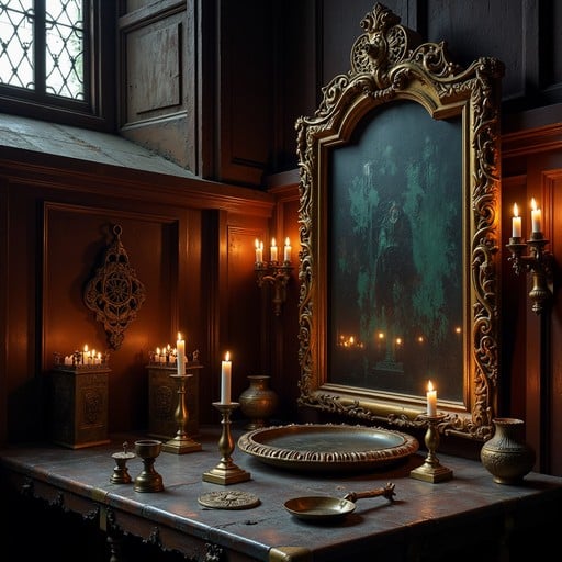 Free Candlelit Gothic Sanctuary Image Gothic Candlelight Mirror