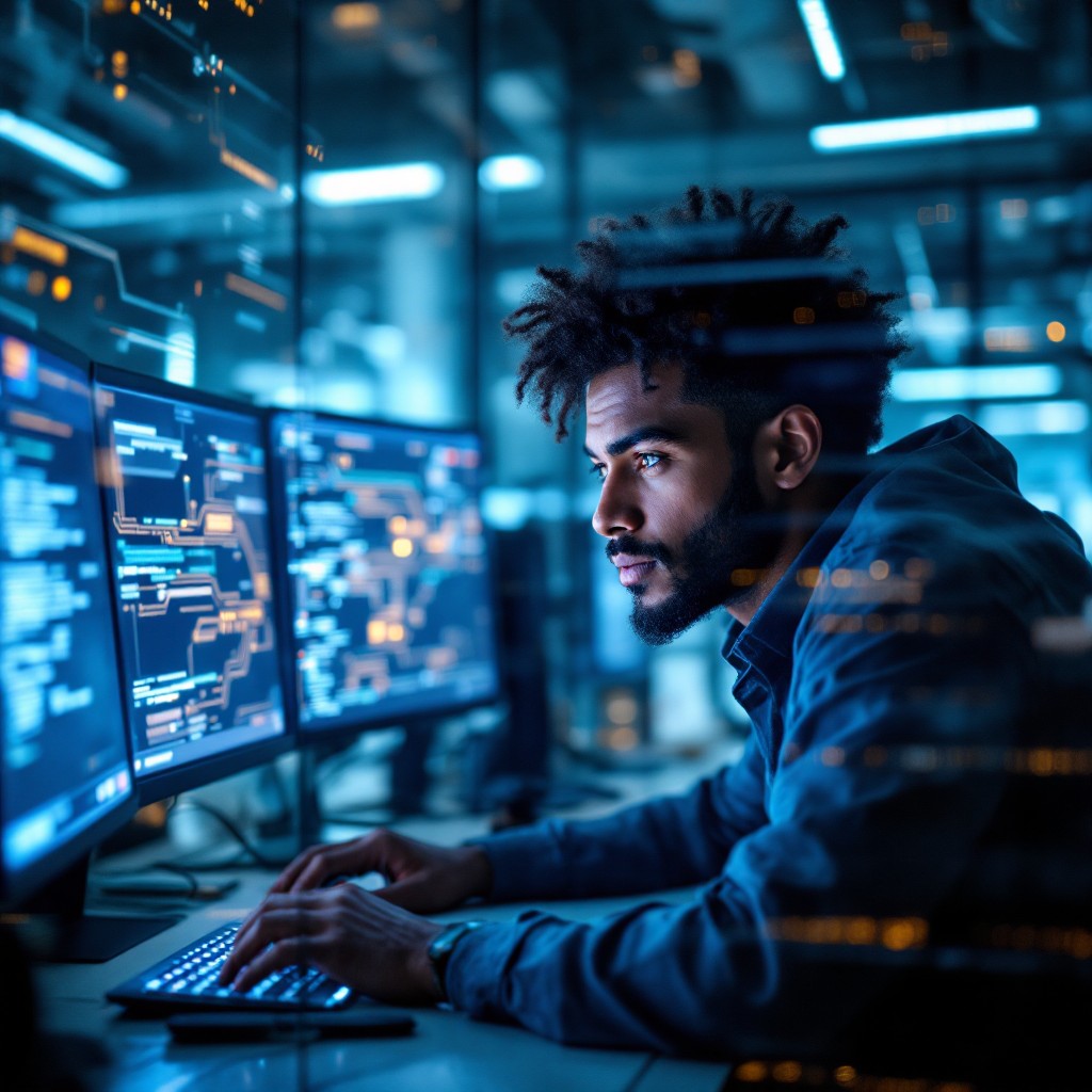 Free Digital Night Shift Image - Technology, Cybersecurity, Workspace ...