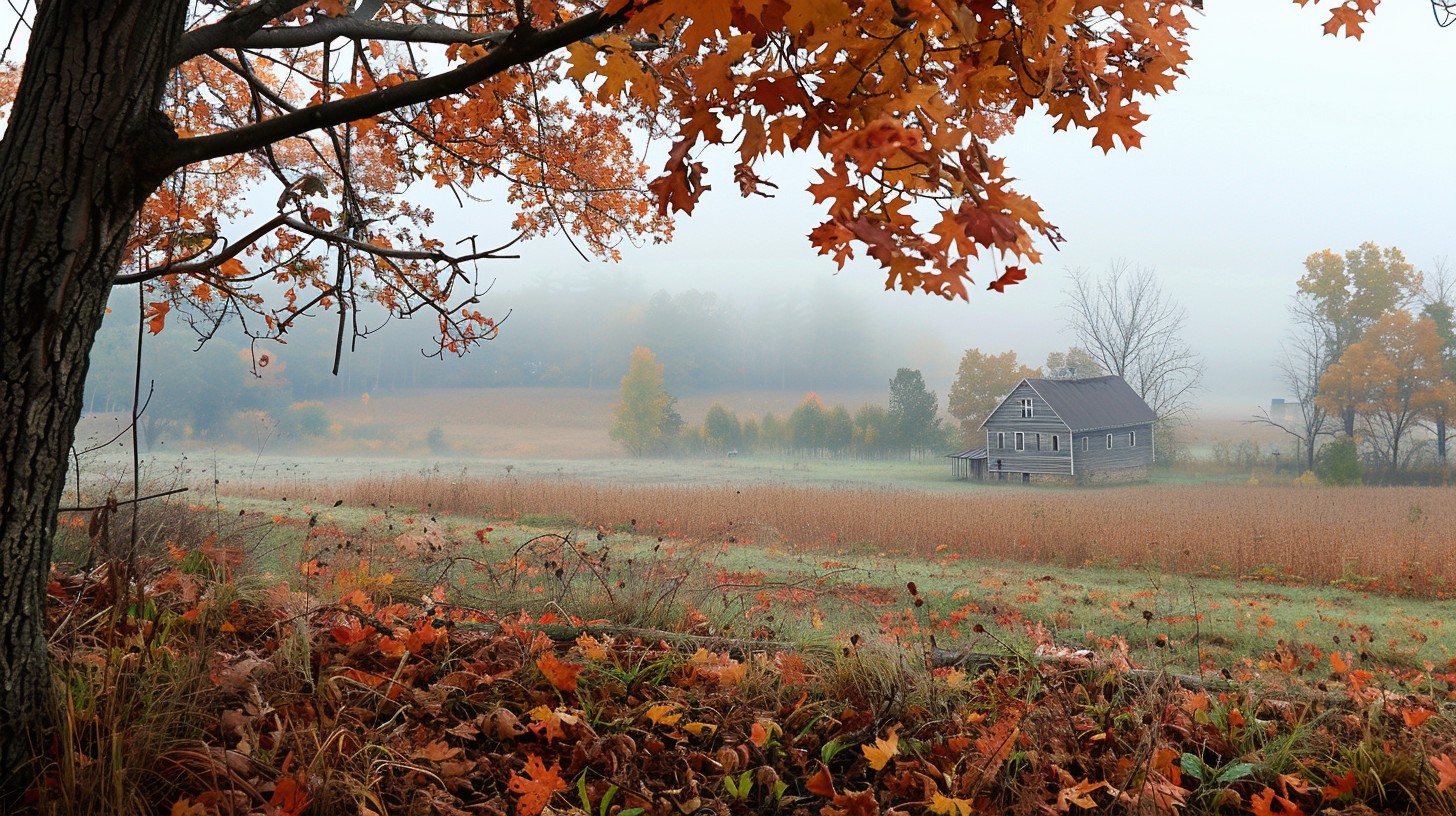 Free Autumn Foggy Morning Image - Autumn, Fog, House | Download at ...