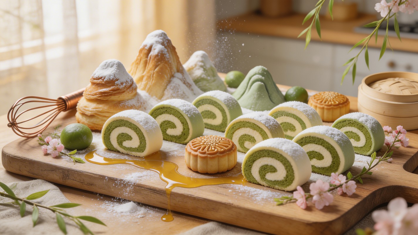 Free Matcha Mountain Pastries Image - Baking, Pastries, Matcha ...