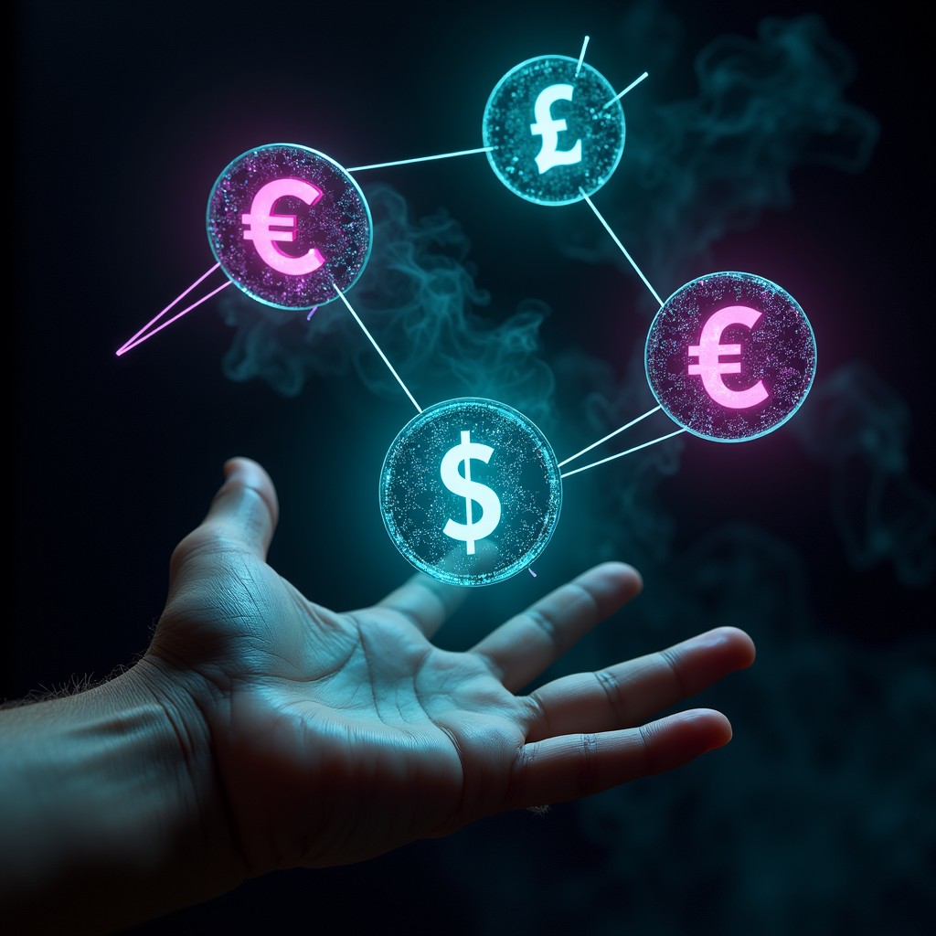 Free Digital Currency Future Photo Cyberpunk Fintech Holographic