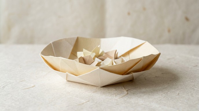 Free Elegant Papercraft Dish Image - Origami, Papercraft, Bowl ...