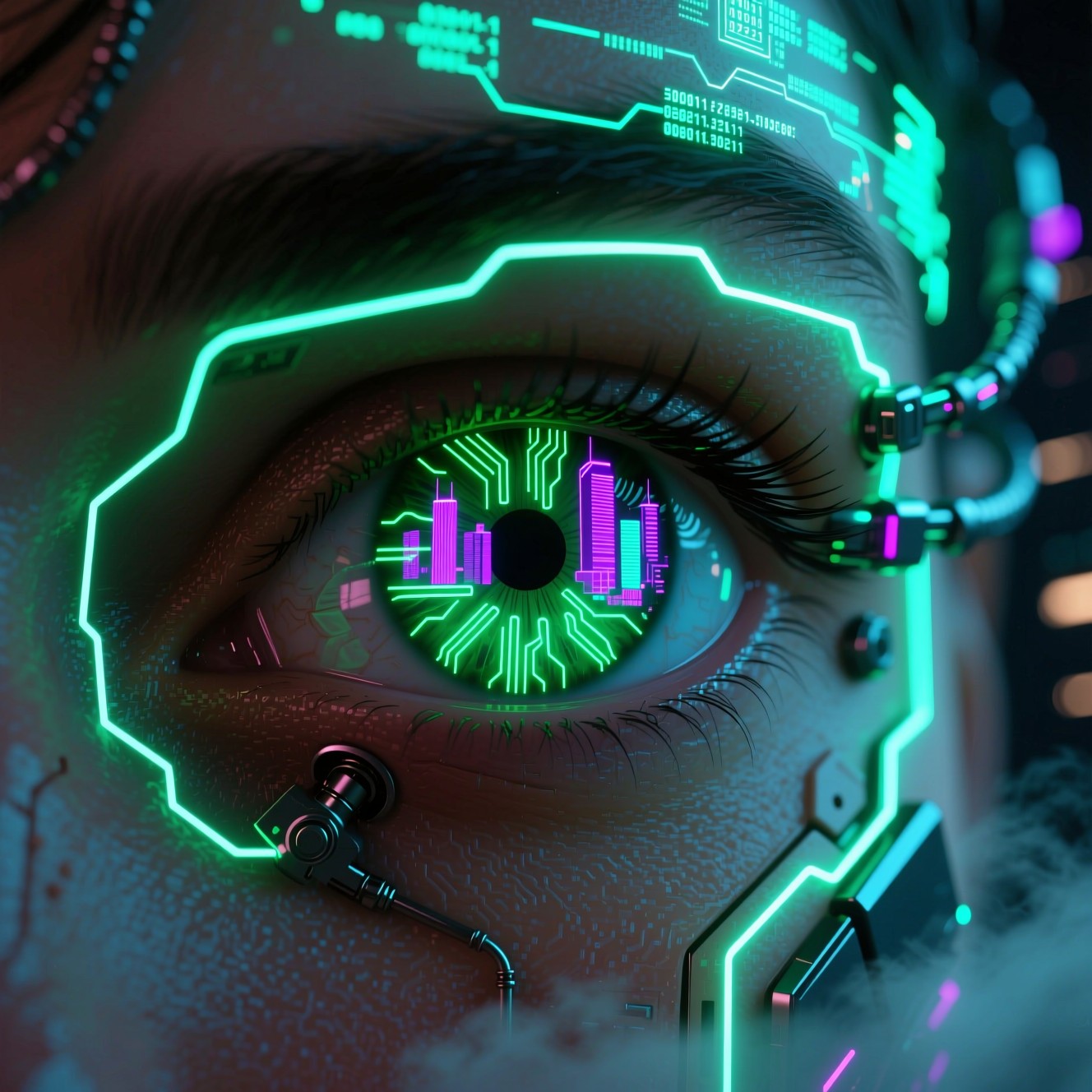 Free Neon Circuit Eye Image - Cyberpunk, Neon, Eye | Download at StockCake