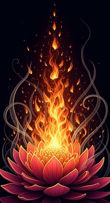 Free Fiery Floral Transformation Photo - Lotus, Flames, Transformation | Download at StockCake