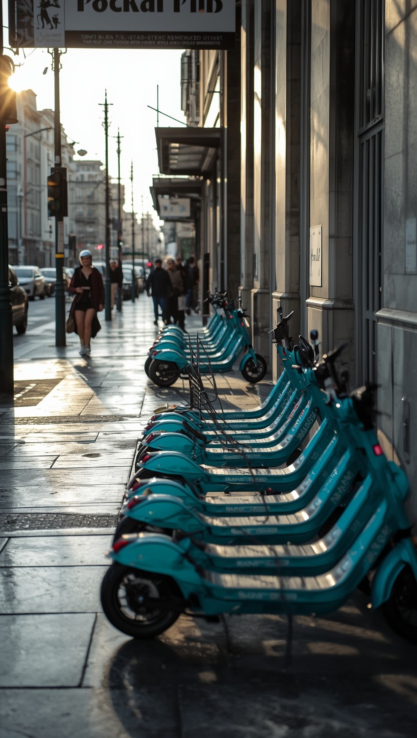 Free Electric Scooter Row Image - Scooters, Electric, Teal | Download ...