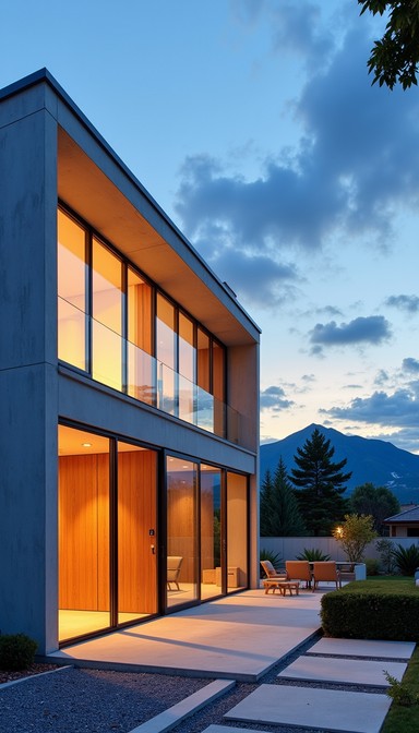 Free Illuminated Modern Home Image - Contemporary, Architecture ...