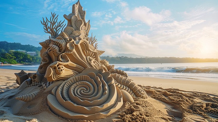 Free Beach Sand Art Image - Sunset, Beach, Artist | Download at StockCake