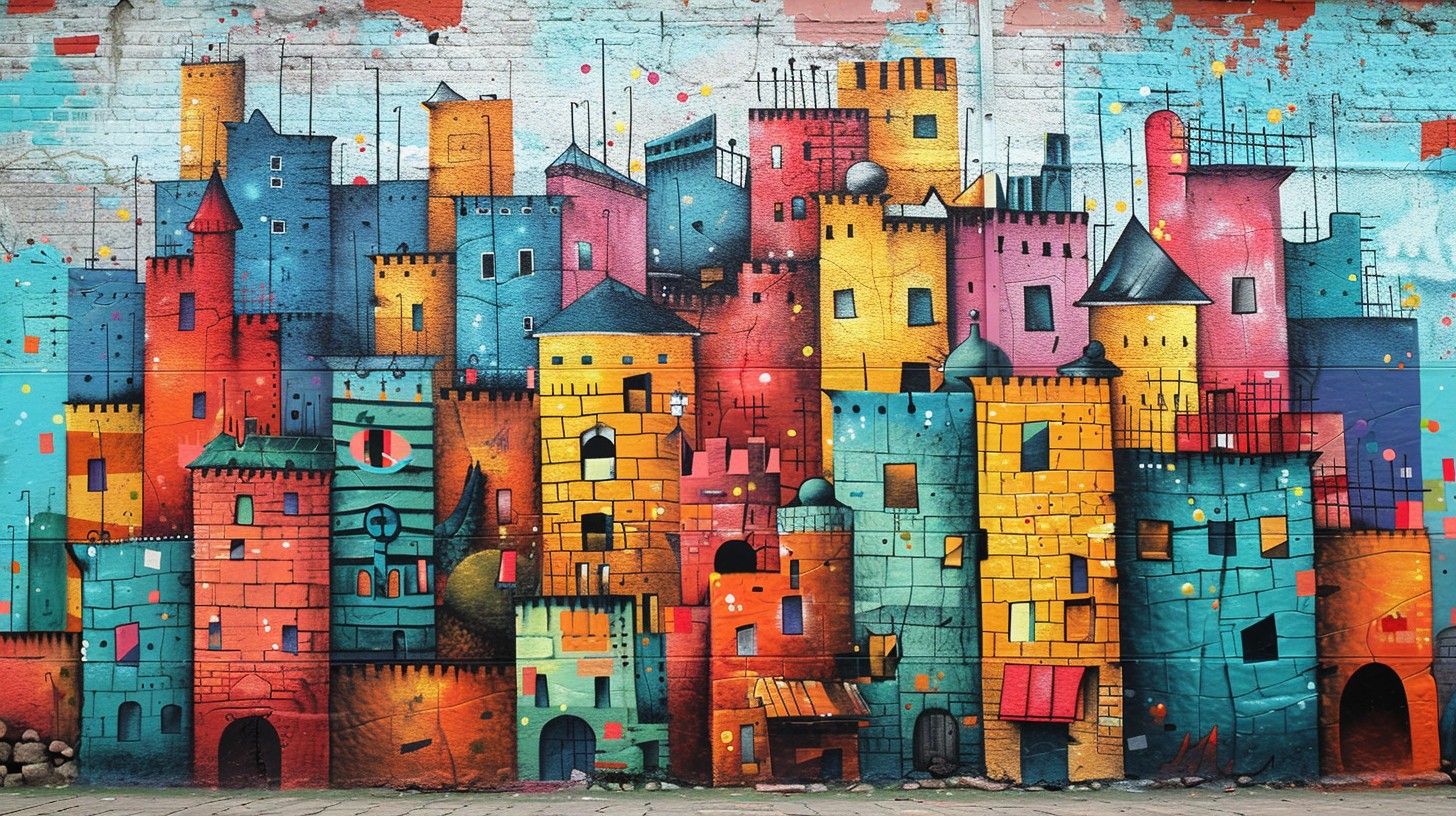 Free Colorful City Mural Photo - Art, Mural, Cityscape | Download at ...