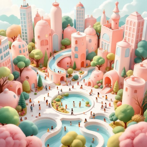 Free Pastel Paradise City Image - Whimsical, Pastel, Isometric ...
