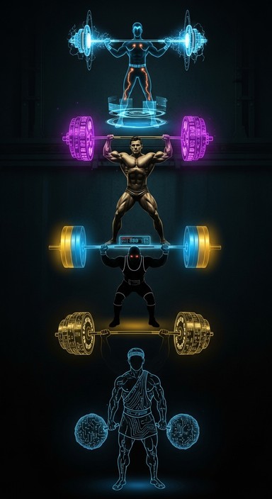 Free Strength Through Time Image - Cyberpunk, Neon, Weightlifting ...