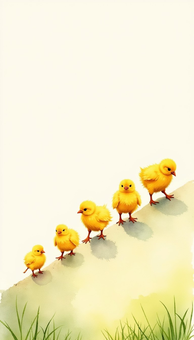 Free Spring Chicks Procession Image - Chicks, Yellow, Watercolor | Download at StockCake