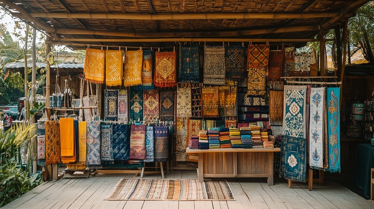 Free Colorful textile shop Image - Textiles, Rugs, Colorful | Download ...