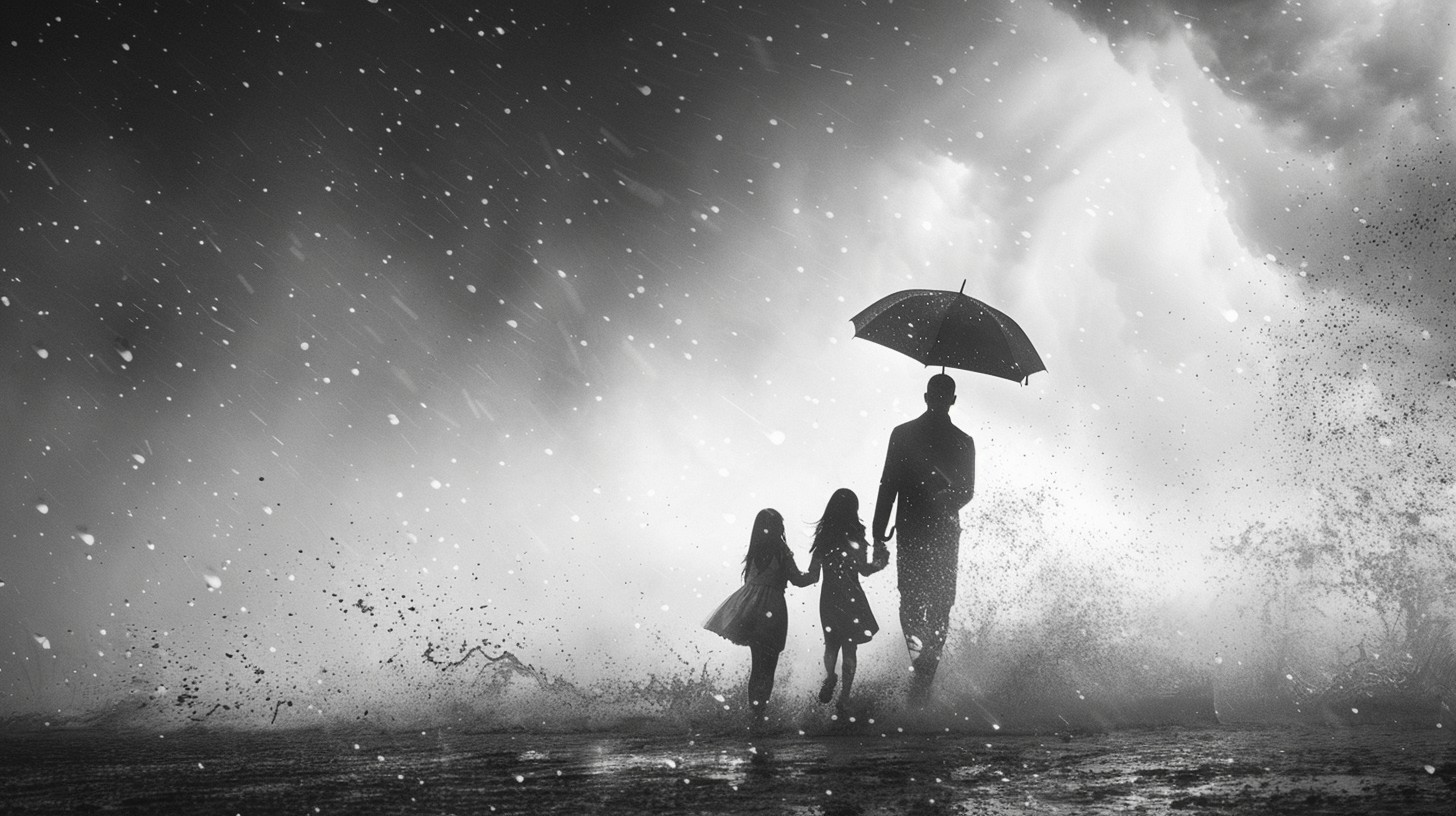 Free Stormy Seaside Walk Image Monochrome Silhouettes Adventure