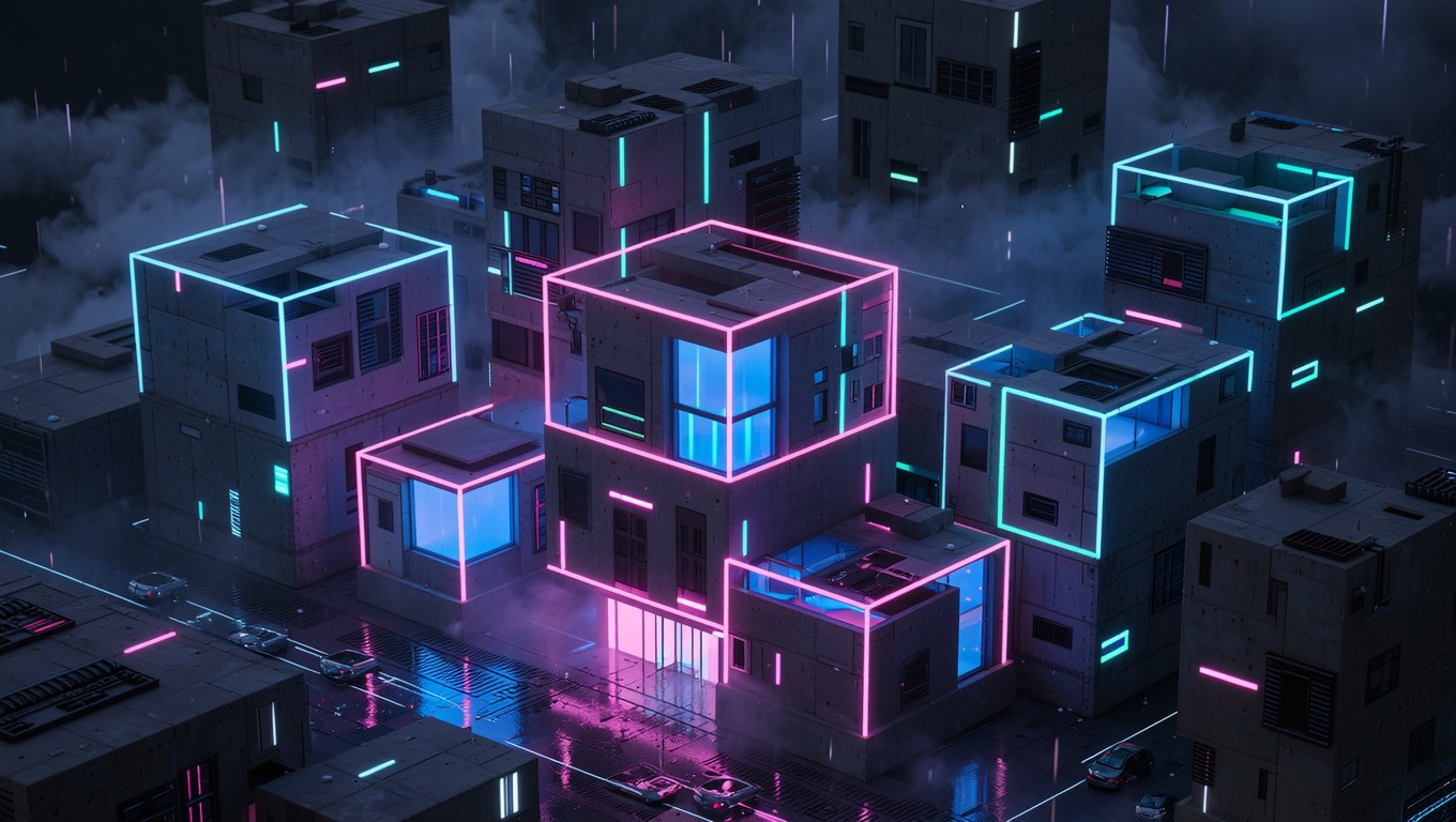 Free Neon Cubic Cityscape Image - Cyberpunk, Neon, Futuristic ...