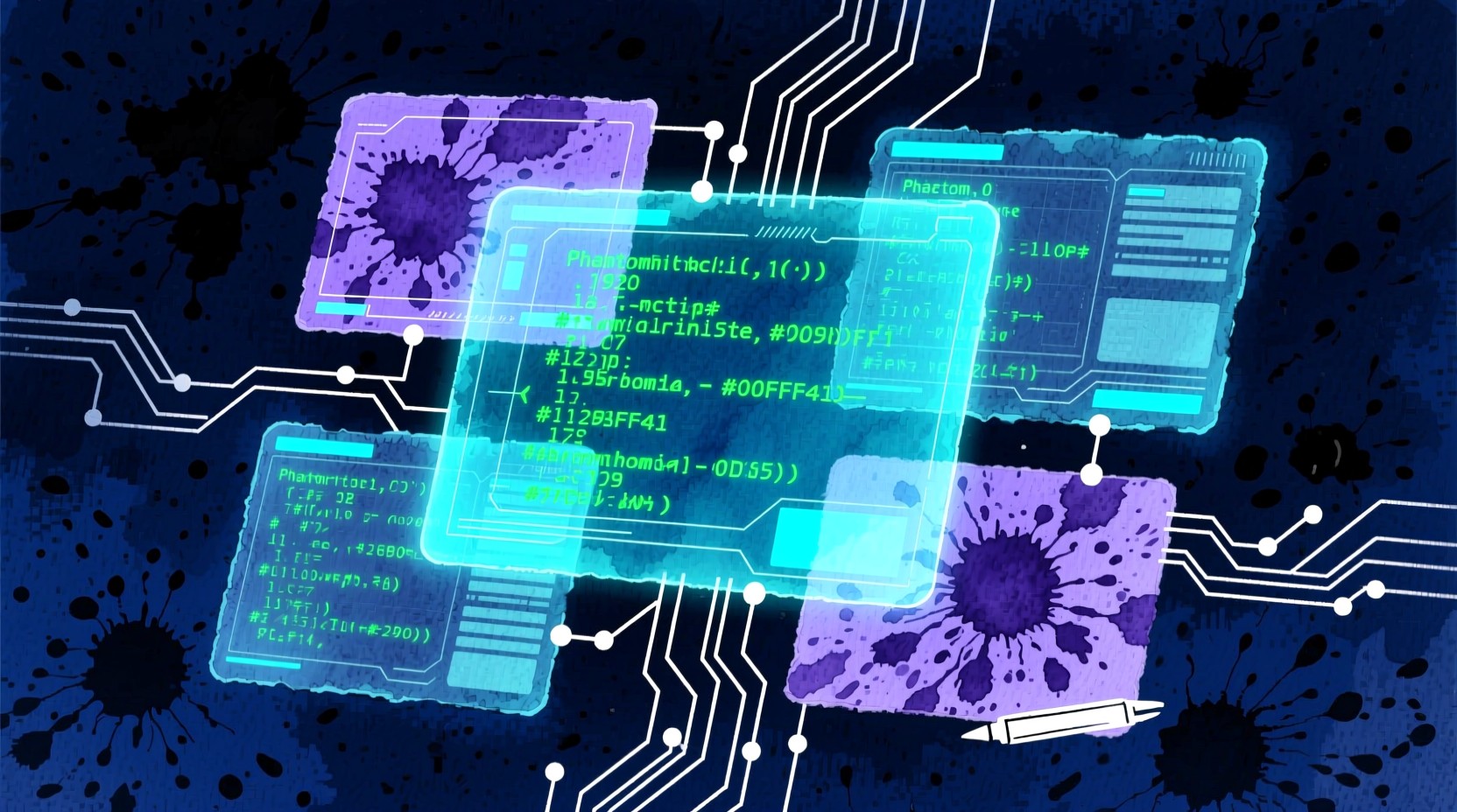 Free Holographic Code Matrix Image - Holographic, Interface, Cyberpunk ...