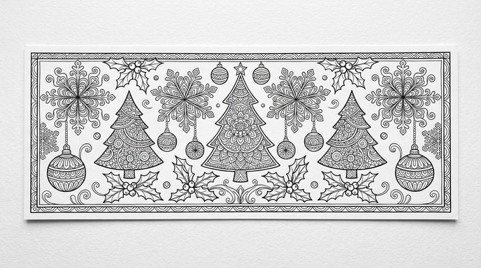 Free Christmas Coloring Banner Image - Christmas, Holiday, Coloring ...