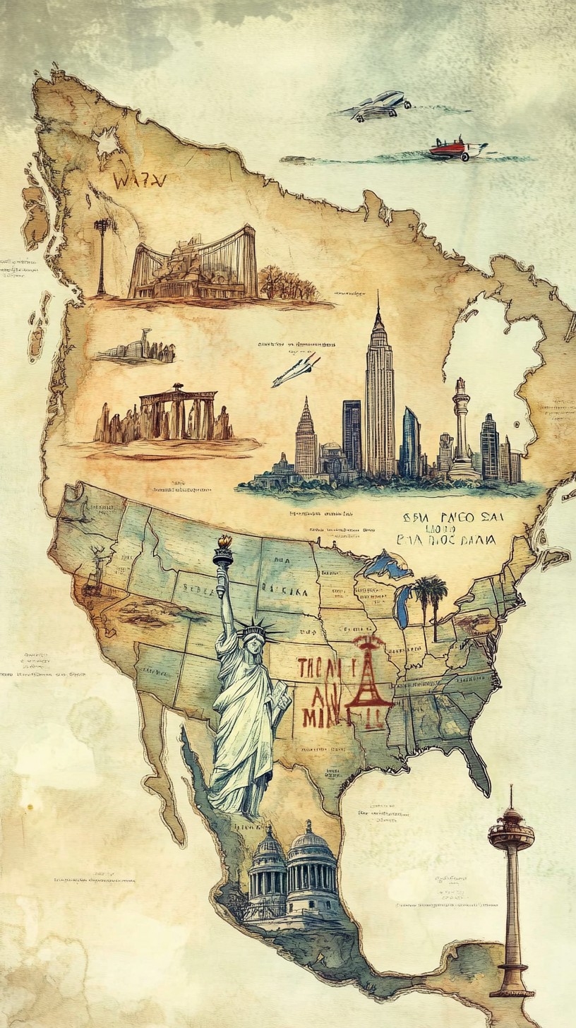 Free Illustrated USA Map Image | Download at StockCake