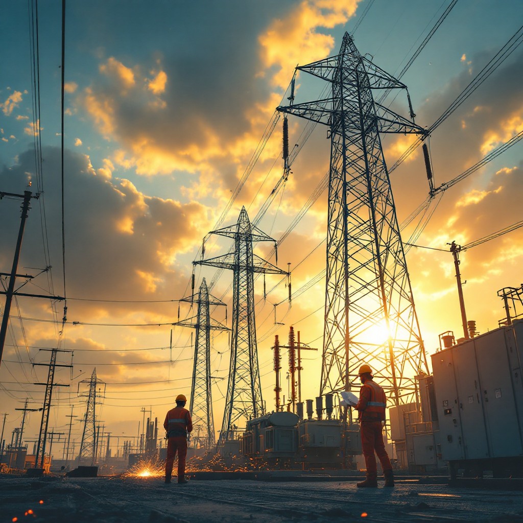 Free Power Grid Construction Image - Electrical, Infrastructure, Towers ...