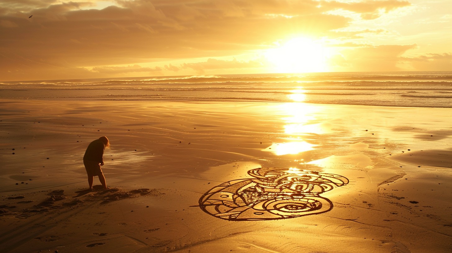 Free Beach Sand Art Image - Beach, Sunset, Art | Download at StockCake