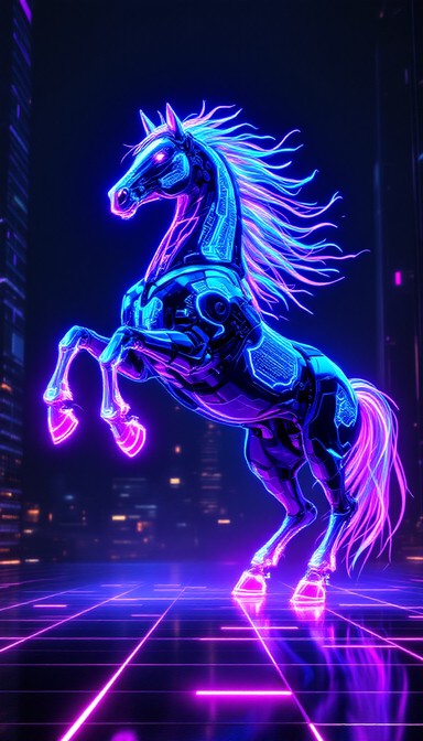 Neon Purple Horse Wallpaper