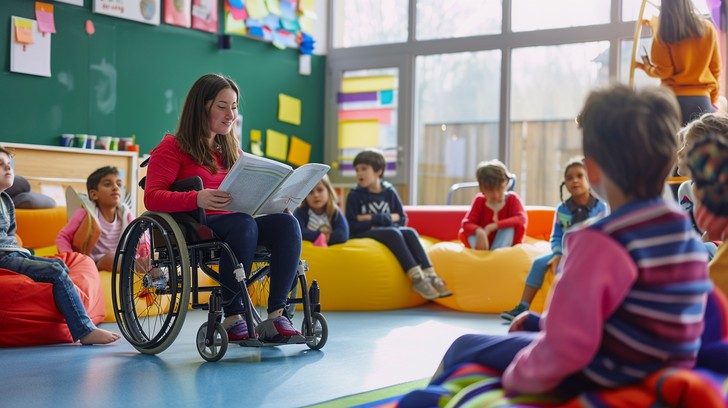 Free Inclusive Classroom Reading Image Classroom Wheelchair Teacher