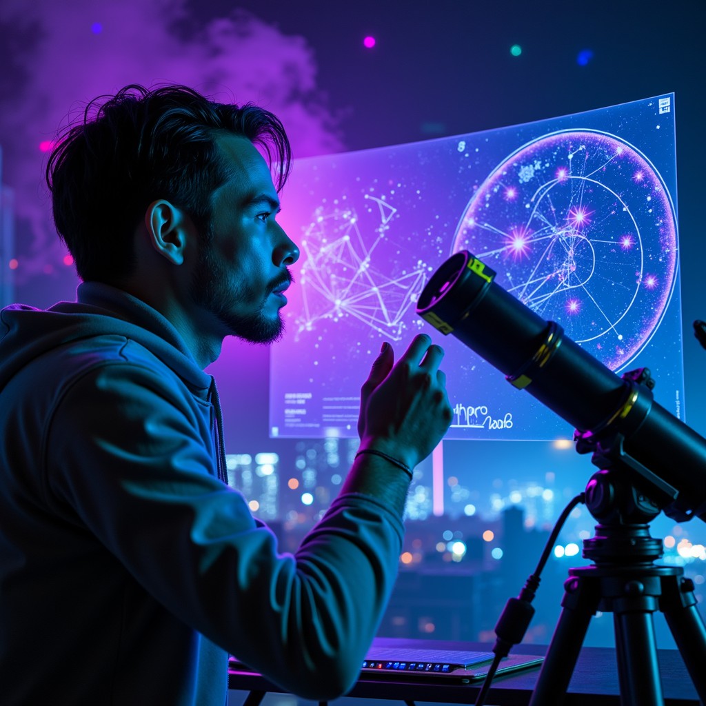 Free Digital Constellation Explorer Image - Astronomer, Cyberpunk ...