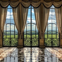 Free Elegant Window View Image - Window, Vineyards, Curtains | Download ...