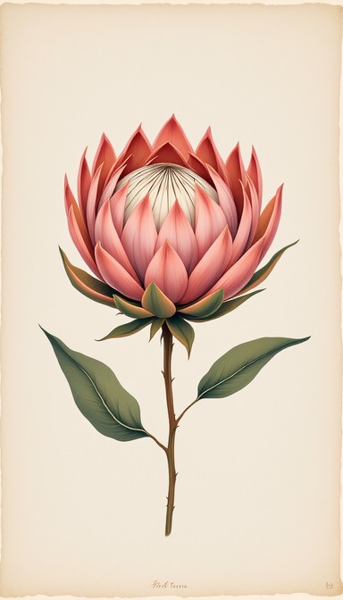 Free Vintage Protea Illustration Image - Protea, Botanical, Vintage ...