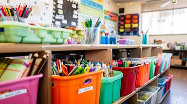 Free Colorful Classroom Supplies Image - Classroom, Education, Supplies ...
