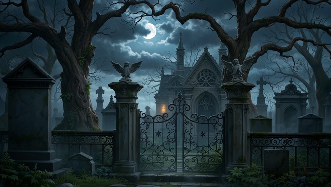 Free Gothic Cemetery Twilight Image - Cemetery, Gothic, Graveyard ...