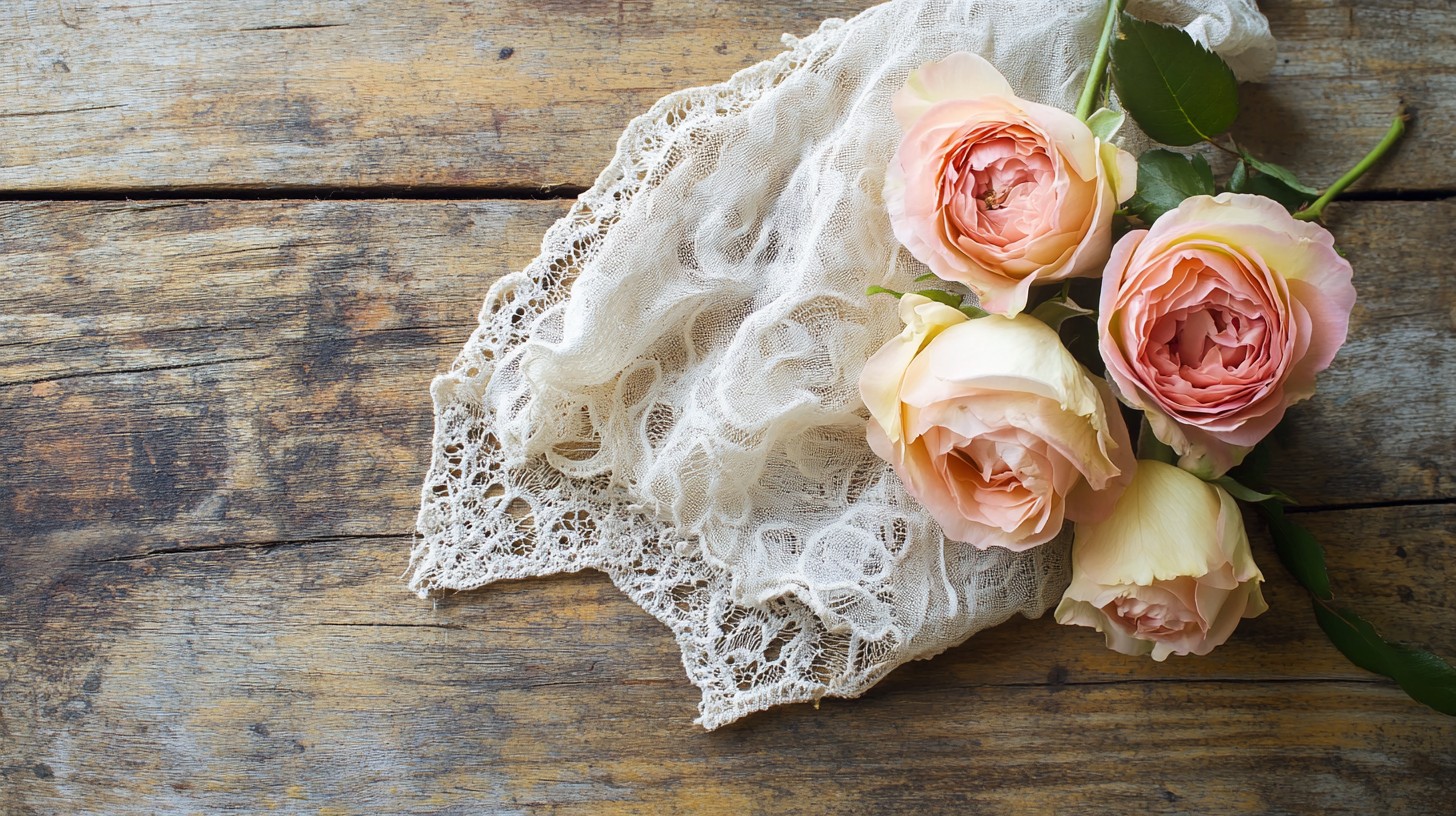 Free Roses on Lace Image - Roses, Lace, Wooden | Download at StockCake