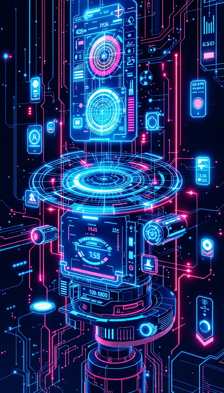 Free Holographic Interface Matrix Image - Cyberpunk, Holographic ...