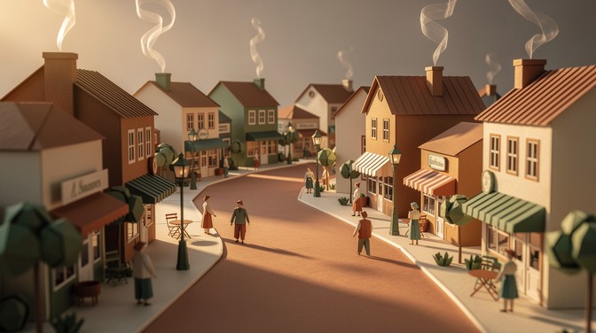 Free Paper Town Sunset Image - Papercraft, Origami, Diorama | Download ...