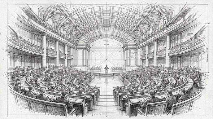 Free Grand Assembly Chamber Image - Architecture, Sketch, Graphite ...