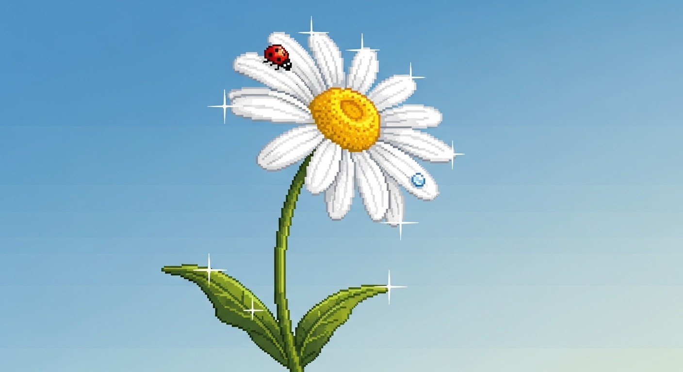 Free Pixel Daisy Bloom Photo - Daisy, Flower, Pixel | Download at StockCake