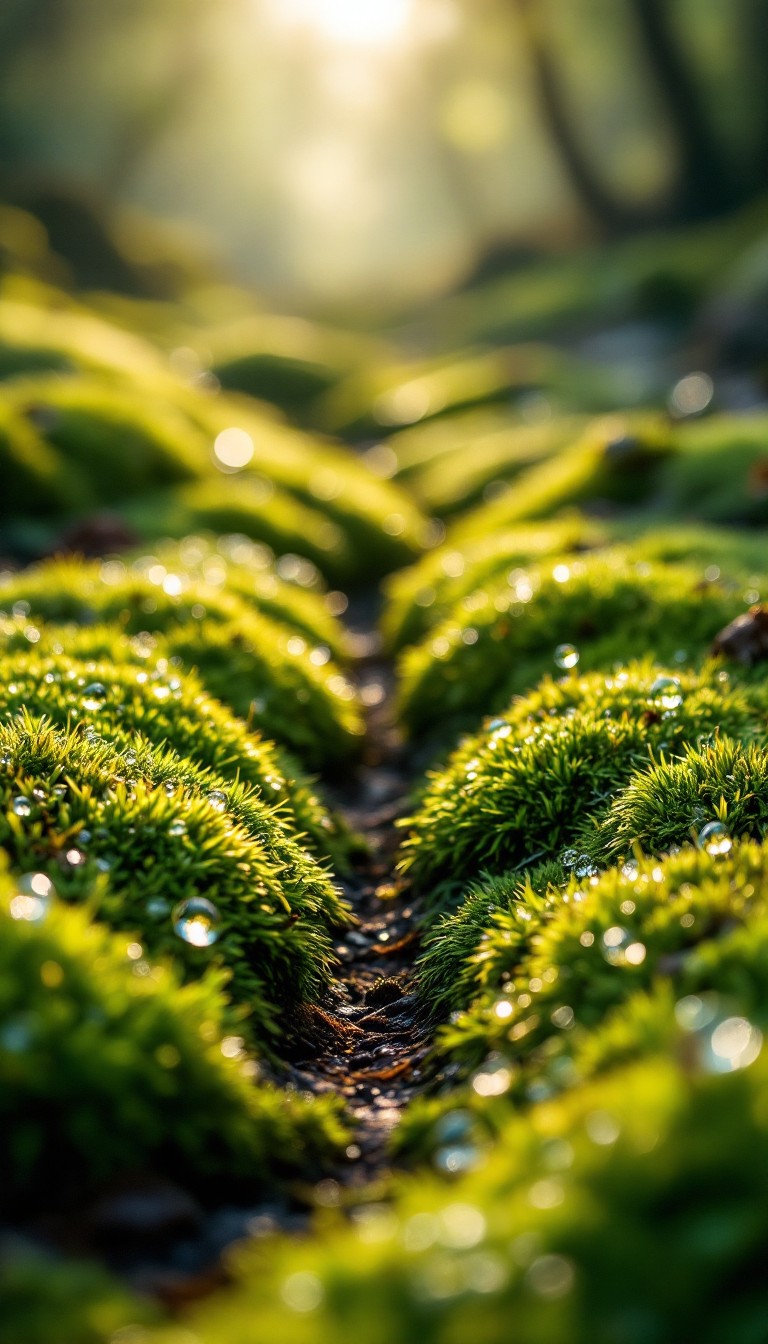 Free Dewy Moss Path Image - Moss, Dewdrops, Macro | Download at StockCake